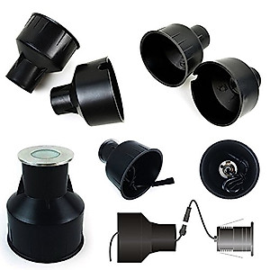 CNBRIGHTER Embedded Parts, Plastic Horn Shape,Black Built-in Fitting,Waterproof Outdoor/Indoor Preembedded Inserts,for LED InGround/Step Stair/Underwater Swimming Pool Lights,4 Pack (L-Φ142)
