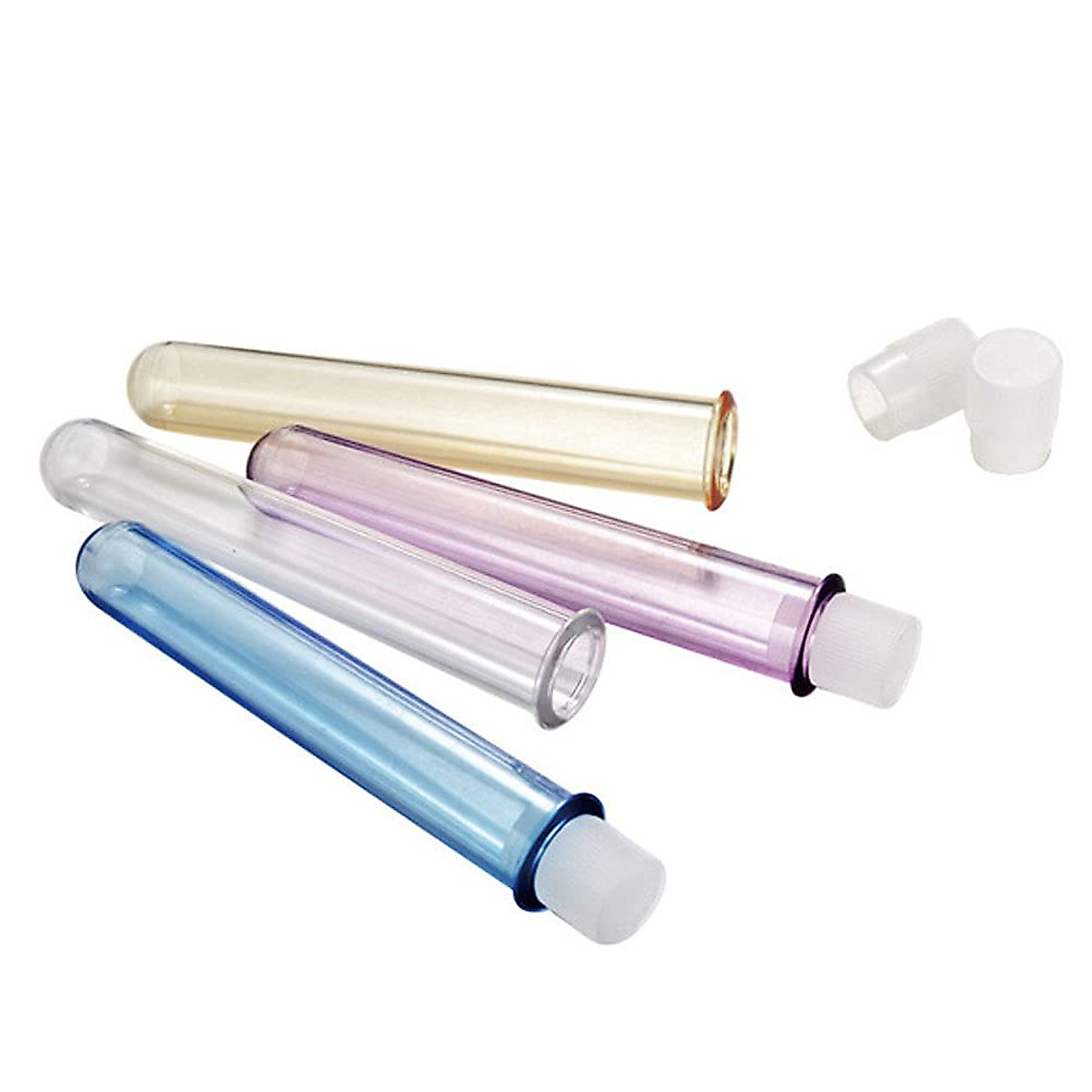 6 Pcs Plastic Test Tubes with Stoppers, 20x120mm, Storage Container for Jewelry Beads Candy Powder Liquid, Random Color