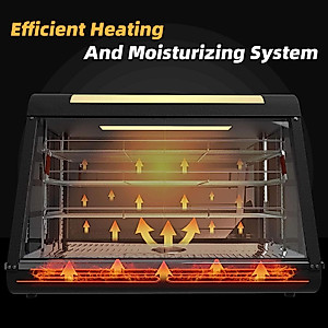 Lumelay 3-Tier Food Warmer Countertop Pizza Warmers, 35-inch Display Commercial Pastry Patty Warmer w/ 3D Heating with LED Lighting Case for Buffet Restaurant Heater Food Service, L35 x W19 x H25