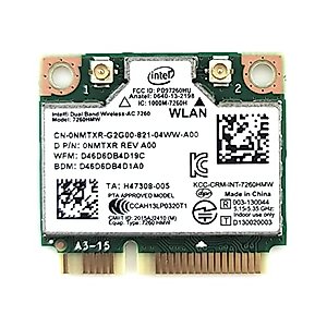 Intel 7260.HMW Dual Band Wireless-AC 7260 Network Adapter PCI Express Half Mini Card 802.11 b/a/g/n/ac