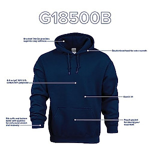 Gildan Youth Hoodie Sweatshirt, Style G18500B, Black, X-Large