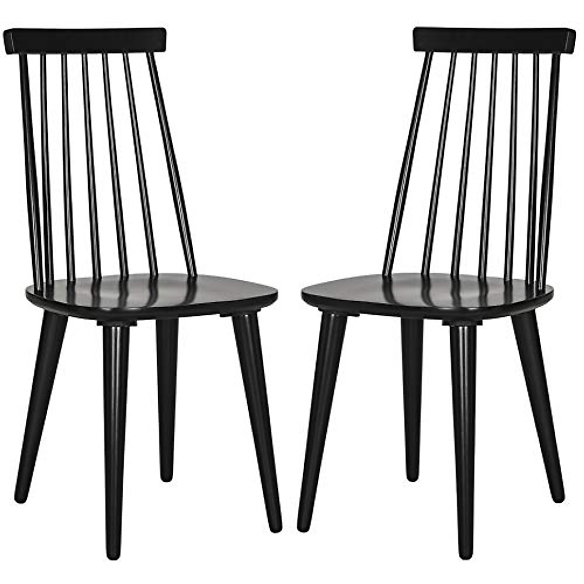 Safavieh American Homes Collection Burris Country Farmhouse Wood Black Spindle Side Chair (Set of 2)