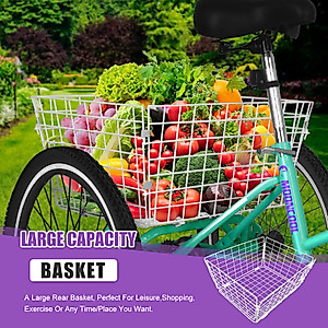 DoCred Adult Folding Tricycle 7-Speed, 20/24/26-Inch Three Wheel Cruiser Bike with Cargo Basket, Foldable Tricycle for Adults, Women, Men, Seniors Exercise Shopping