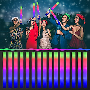 Blu7ive 30 Pieces Led Foam Sticks - Flashing Glow Sticks Party Supplies Light Up Baton Wands for Kids, Raves, Birthday, Wedding, Christmas, Halloween, Children Toy