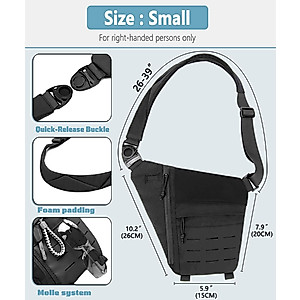 WCALULEG Tactical Crossbody Sling Bag for Men Women Anti-Theft CCW Sling Bag EDC Carry (Black Camo)