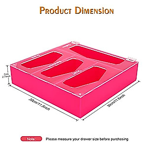 Ziplock Bag Storage Organizer for Kitchen Drawer, Acrylic Ziplock Food Sandwich Storage Baggie Organizer, Plastic Bag Holder Organizer and Dispenser for Gallon, Quart, Sandwich and Snack Bag,Rose Red
