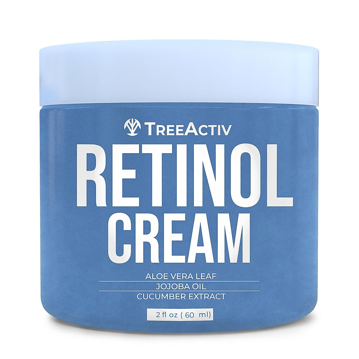 TreeActiv Retinol Cream, 2 oz, Retinol Cream for Face and Body, Gentle Retinol Moisturizer with Hyaluronic Acid, Moisturing Women and Mens Retinol Face Cream, Anti Aging Spot Wrinkle Cream, 400 Uses