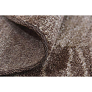 Unique Loom Del Mar Collection Area Rug-Transitional Inspired with Modern Contemporary Design, 6 ft x 6 ft, Light Brown/Beige