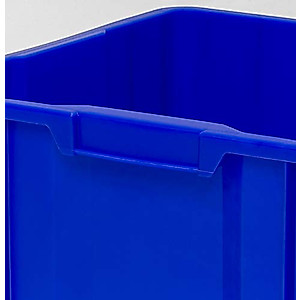 READYSPACE Commercial Industrial Heavy Duty Stackable Open-Front Recycling Bin Box Containers, 12 Gallon, 2 Pack, Blue