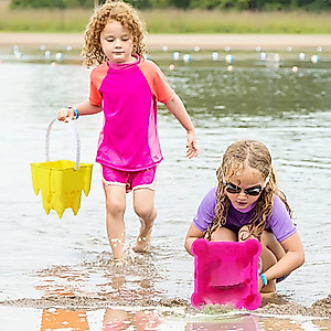 LNCOJOLM Castle Beach Bucket Toys for Kids, Sand Pails Sandbox Kit Sand Toy, Beach Party Travel Camping Fishing Garden Tools Summer Fun, Birthday Gift for Boy Girl Children