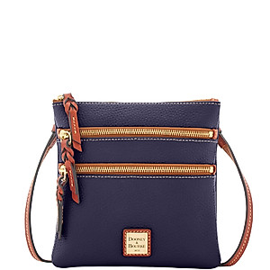 Dooney & Bourke Handbag, Pebble Grain Triple Zip Crossbody - Blue