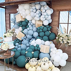 Dusty Blue Balloon Garland Slate Blue Latex Balloons Different Sizes Dark Teal Pastel Balloon Arch Kit for Neutral Baby Shower Wedding Teddy Bear Birthday Party Decoration
