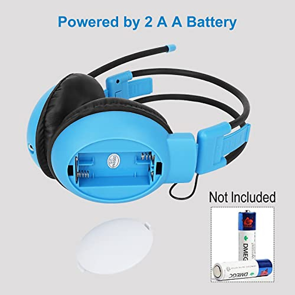 Portable Digital Personal FM Radio Headphones Ear Muffs with Antenna, 2 AA Batteries Powered LCD Display Wireless Headset with Build in Radio for Walking, Jogging and Daily Works