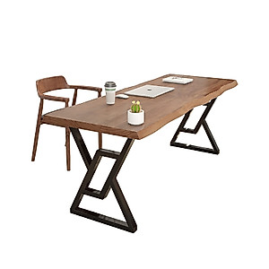 Sihtengxxhongs Rustic Brown 55-inch Solid Wood Computer Desk - Modern Gaming Workbench for Home Office, Modern Simple Design, Ideal for Study, Writing, Dining