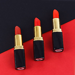 evpct 3Pcs Dark Light Bright Red Silky Velvet Matte Lipstick Pack Sets for Women,Ruby Red Long Lasting Smudge Proof Lip Stain Makeup Sets Kit 24 hours original