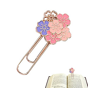 Cherry Blossom Paper Clip | Cherry Blossom Shape Paper Clip - Student Reading Pagination Mark, Metal Floral Book Clip, Beautiful Bookmark for Women Girls Adults Kids Christmas Gift Yuans