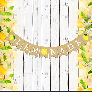 Lemonade Banner Lemonade Stand Sign Lemonade Stand Supplies for Lemonade Stand Decorations Lemon Garland Summer Birthday Lemonade Decor Lemon Party Decorations Lemon Themed Party Decor