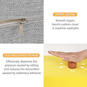 ROFIELTY Bench Cushion 31 inch, Durable Bench Cushions for Indoor Furniture, Window Seat Cushions Indoor, Personalized Custom Bench Cushion (31x15x3inch,Light Gray)