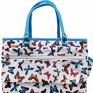 SINGER Storage Collapsible Tote Caddy, Multicolor Butterfly Print