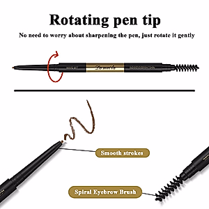 3 Different Eyebrow Pencils,Creates Natural Looking Brows Easily And Lastes All Day,4-in-1:Eyebrow Pencil *3; Eyebrow Brush *1,Dark Brown #-927019