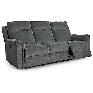Signature Design by Ashley Barnsana Minimalist Power Reclining Sofa with USB Charging Ports, Gray
