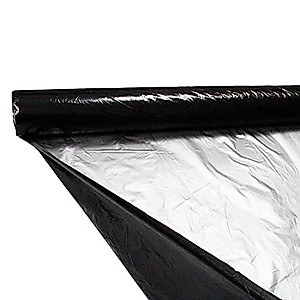 TEXALAN 4 * 600 FT LLDPE Black on Silver Plastic Mulch 1 Mil Embossed for Garden, Crops, Fruits