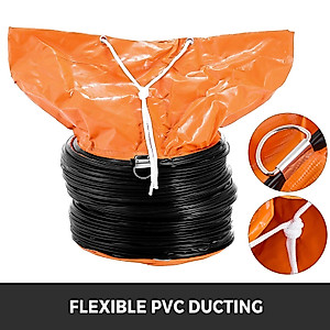 VEVOR 10 Inch Portable Ventilator Fan, High Velocity, Low Noise, 2700m3/h Air Flow, 320W Power, 295Pa Pressure, with 5M Duct Hose, Orange