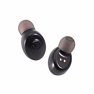 Wireless Gear True Wireless Bluetooth 5.0 Mini Earbuds with USB Charging Base, Black