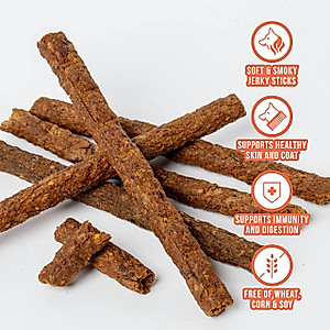 Wild Nature Chicken Jerky for Dogs Sticks | Made in The USA Only | Healthy, All-Natural Chicken Jerky Dog Treats | High Protein, Soft Dog Jerky Treats | Grain Free Superfoods | Perfect Training Treats
