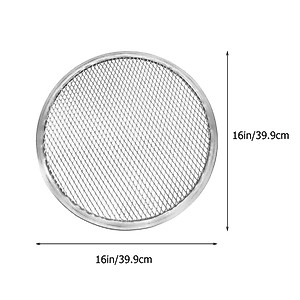 NUOBESTY 2pcs Aluminum Pizza Baking Screen 16 Inch Mesh Pizza Tray Seamless Round Pizza Screen Nonstick Pizza Pan Oven Bakeware Pizza Making Net Tools