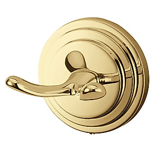 Kingston Brass BA2717PB Milano Double Robe Hook, Polished Brass, 2-5/8"
