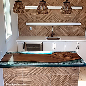 Deep Pour Epoxy Resin Kit Crystal Clear Liquid Glass 2-4 inch 1.5 GL, Food Grade Safe Self Levelling Epoxy Kit, Clear Epoxy Resin Wood Filler, Clear Casting Resin, River Table Epoxy Resin 2:1