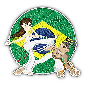 DG Graphics Brazilian Martial Art Capoeira Art Decor 5'' x 5'' Magnet Vinyl Magnetic Sheet for Lockers, Cars, Signs, Refrigerator