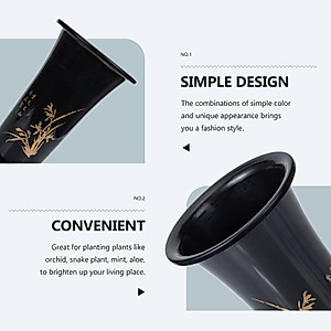 GANAZONO Chinese Style Orchid Flowerpot Pots Cactus Bonsai Container for Pothos Herb Spider Orchid with Tray Garden Pot