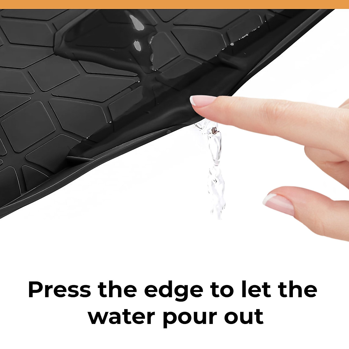 Silicone Under Sink Mat for Kitchen - Premium Under Sink Organizer Mat for Cabinet Liner - Flexible Drip Tray - Waterproof Under Sink Protectors Mat - 34 x 22 Inches Black