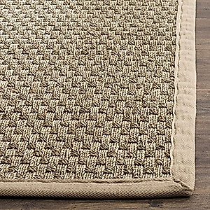 SAFAVIEH Natural Fiber Collection 2' x 3' Beige NF114A Border Basketweave Seagrass Accent Rug