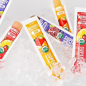 DeeBee's Organics Classic SuperFruit Freezie Pops, No Added Sugars, No Artificial Flavors or Colors Freezer Pops (Pack of 25)