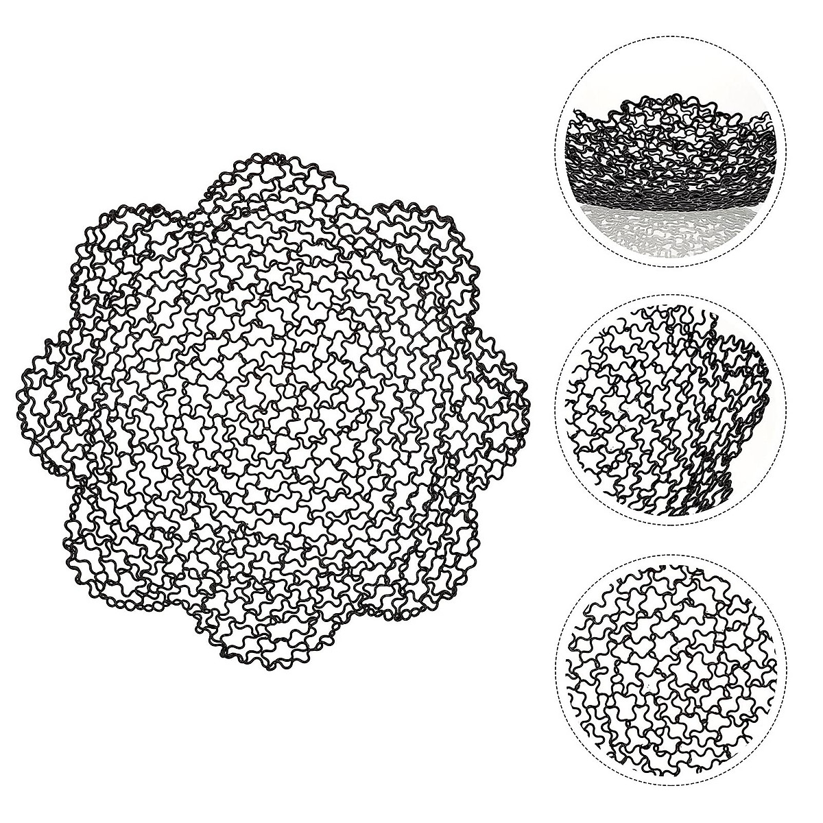 Hemoton Decorative Bowls for Home Decor and Centerpieces- Gold Vegetable Fruit Bowl for Kitchen Counter, Table Centerpieces for Dining Room and Living Room Decor, Fruit Basket for Kitchen (Black)