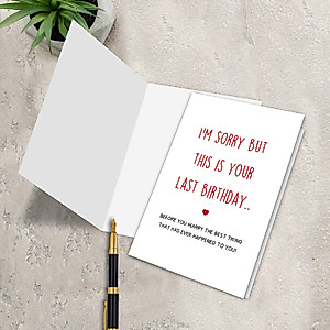 Leinessy Funny Fiancé Birthday Card, Rude Happy Birthday Card, Humor Bday Card for Husband to Be, Fiance Birthday Gift