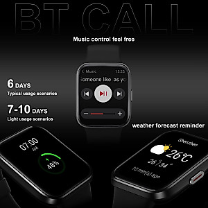 DECWIN Smart Watch, 1.69"(Call Receive/Dial) Smartwatch for Men Women,Alexa Built-in,Heart Rate Sleep Monitor,Music Control,2022 Waterproof Swimming Fitness Tracker Compatible Android iOS Phone