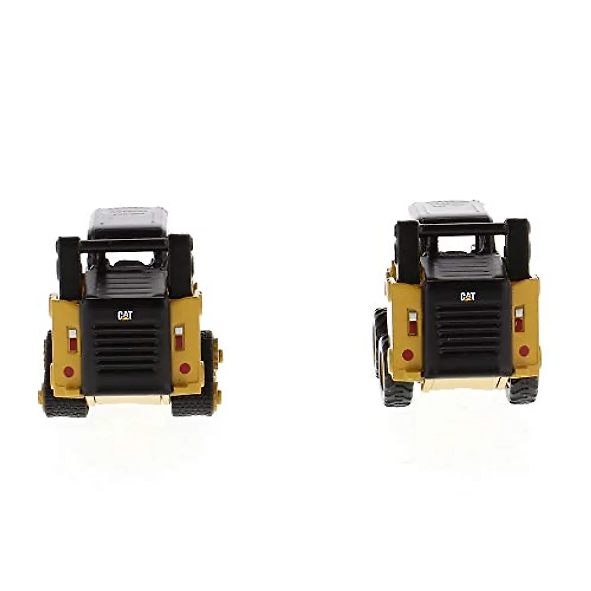 1:64 Scale Caterpillar 272D2 Skid Steer Loader & 297D2 Compact Track Loader - Play & Collect by Diecast Masters (Comes with 2 Models and 2 Bucket, 2 Broom, 2 Pallet Forks, and 2 Auger Attachments)