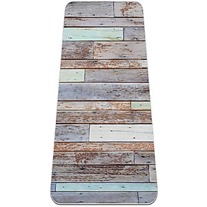 Yoga Mat, Yoga Mats for Home Workout, Workout Mat, Exercise Mats, Pilates Mat, retro wood stripe pattern