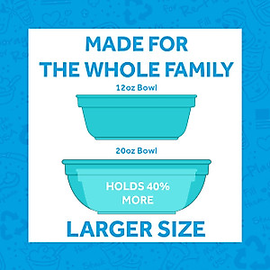 Re-Play Made in USA 20 Oz. Reusable Plastic Bowls, Set of 6 - Dishwasher and Microwave Safe Bowls for Snacks, Cereals, and Everyday Dining - Toddler Bowl Set 5.75 x 5.75 x 2.23, Crayon Box