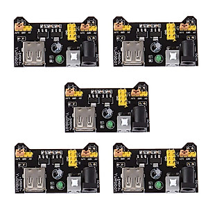 HiLetgo 5pcs 3.3V 5V Power Supply Module for MB102 102 Prototype Breadboard DC 6.5-12V or USB Power Supply Module