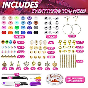 LauCentral 6100+ PCS Clay Beads Bracelet Making Kits, 24 Colors 6mm Flat Round Polymer Heishi Beads Supplies for Jewelry Necklace Earrings DIY Arts Crafts Accessories Gifts Age 4 5 6 7 8 9 10 11 12