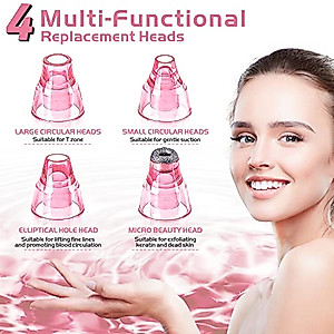 Blackhead remover pore vacuum, Facial Pore Cleaner, Electric Acne Comedone Whitehead Extractor Tool with 5 suction power, 4 probes, Blackhead Remover Suction for Women & Men (Pink)