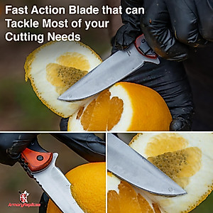 Armory Replicas Ash Woods Spring Assisted Pocket Knife - Durable Stainless Steel Blade, Wooden Handle, Liner Locking Mechanism