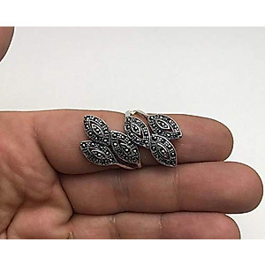 argunjewellery Turkish Jewelry Leaves Cool Marcasite 925K Sterling Silver Women's Ring