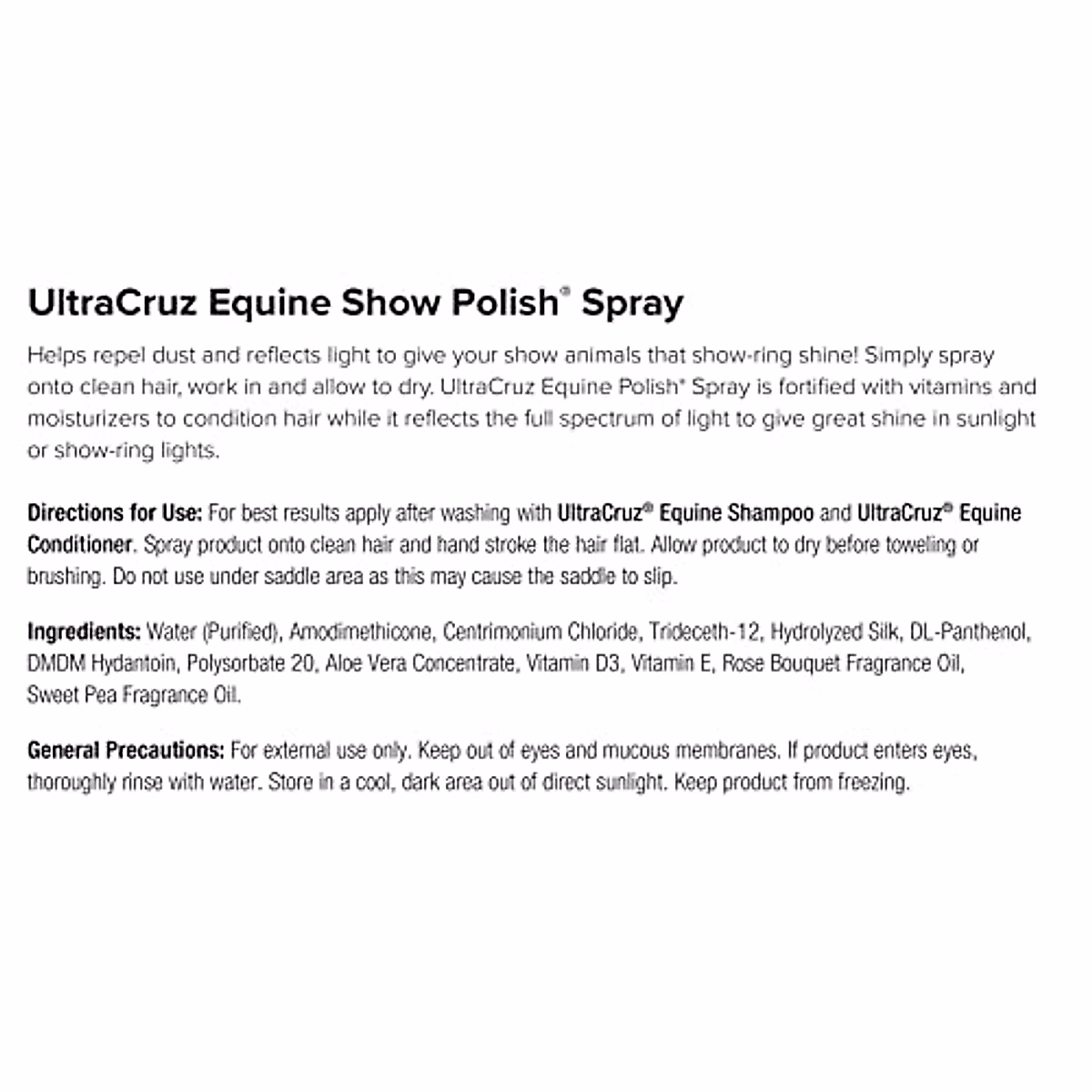 UltraCruz Equine Show Polish Spray for Horses, 16 oz
