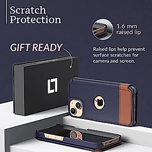 LUPA Legacy iPhone 14 Wallet Case for Women and Men, Case with Card Holder [Slim & Protective] for Apple 14 (6.1”), Vegan Leather i-Phone Cover, Cute Phone Case, Blue & Brown, Desert Sky